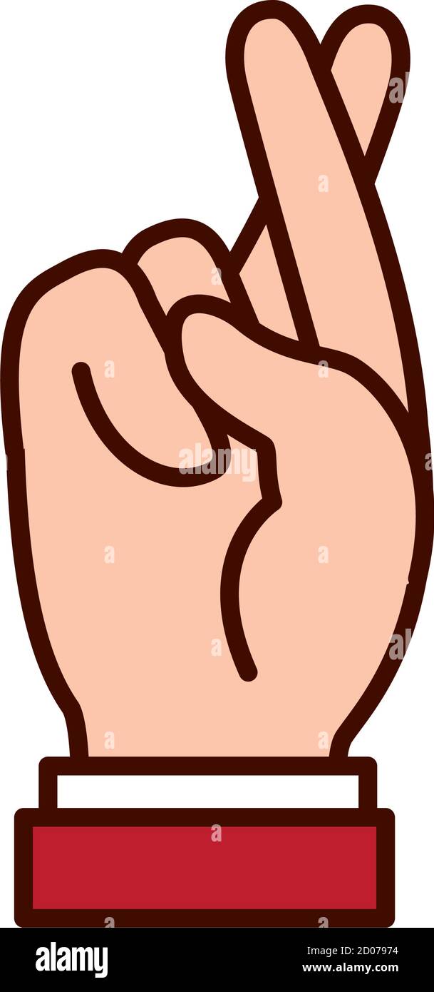 Hand gesture showing letter R on Sign Language over white background ...