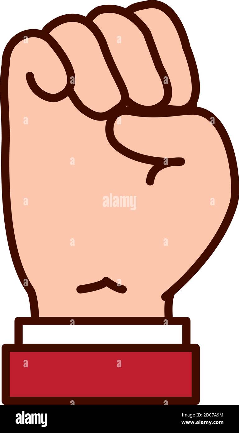 Hand gesture showing E letter over white background, line and fill ...