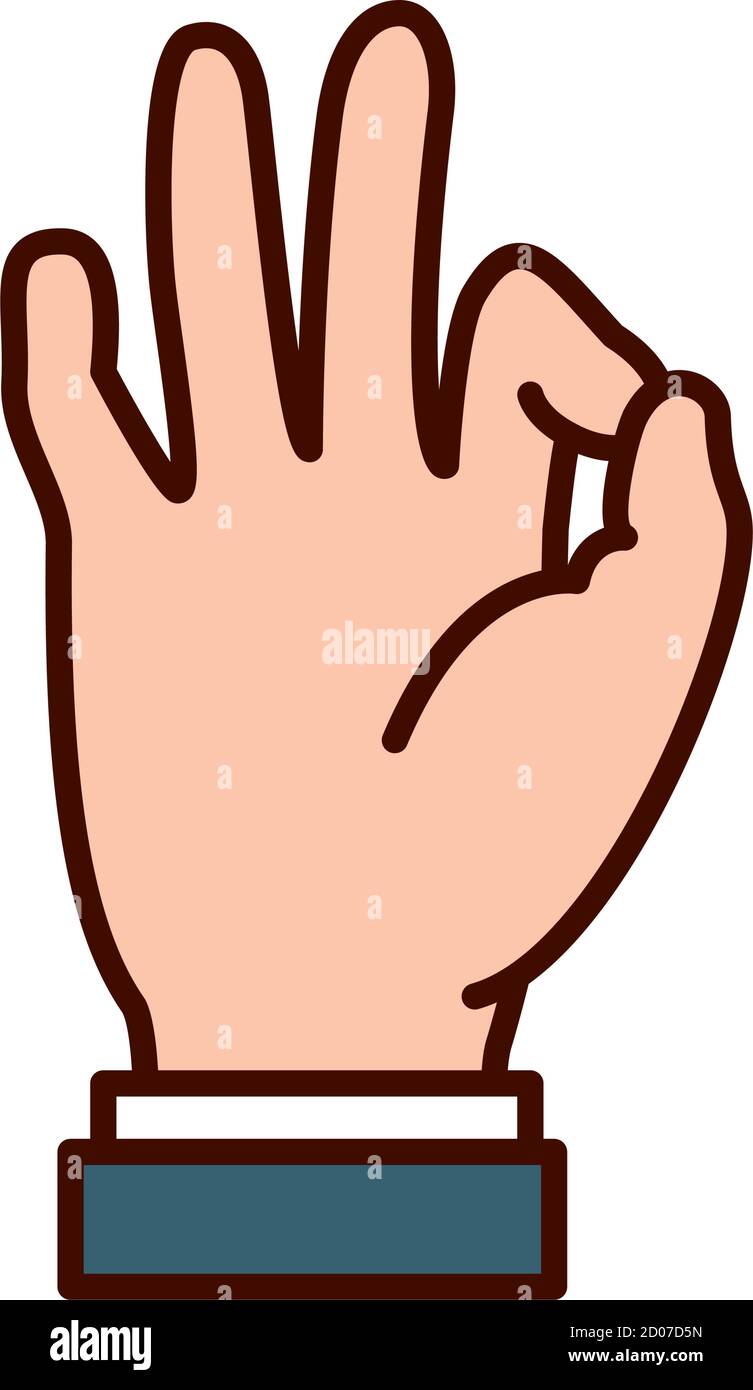 Hand gesture showing Ok expression on Sign Language over white ...