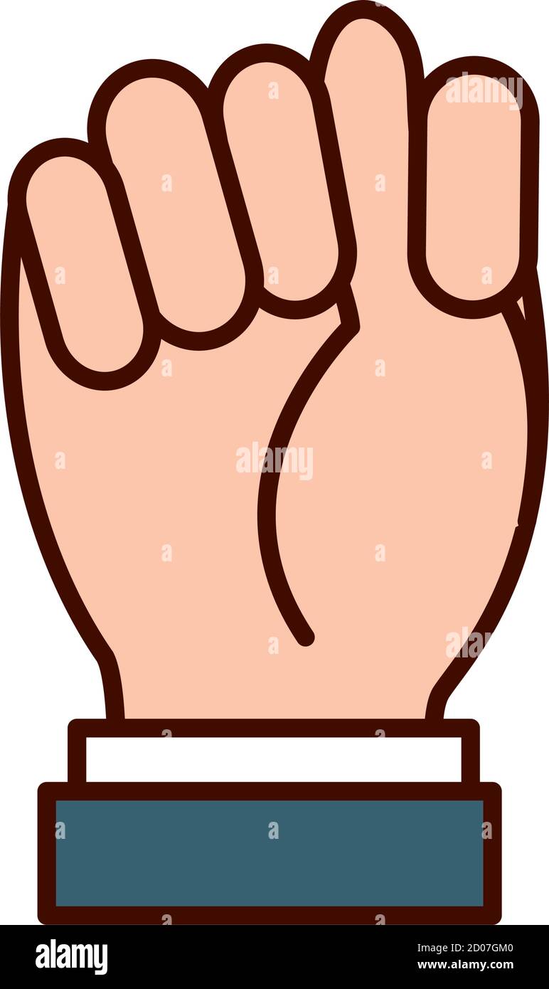 Hand gesture showing T letter over white background, line and fill ...