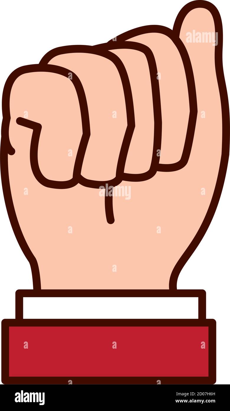 icon of Hand gesture showing A letter over white background, line and ...