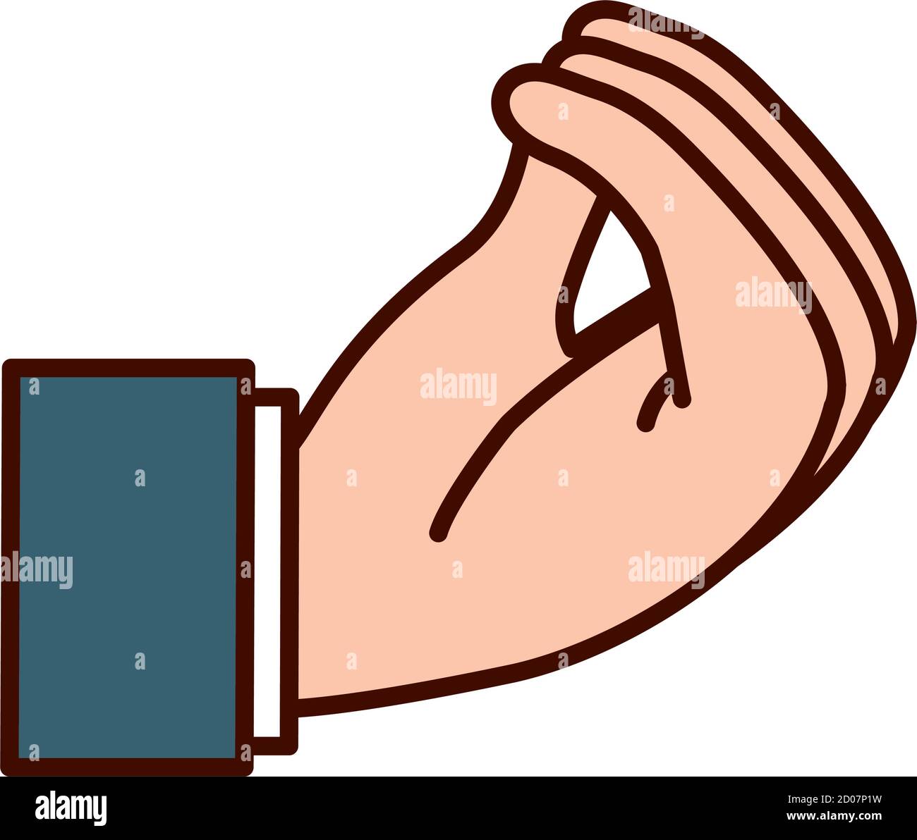 Hand gesture showing letter M on Sign Language over white background ...