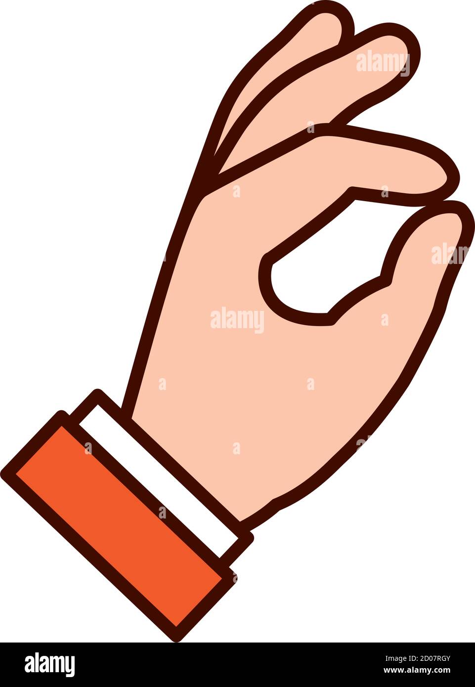 Hand gesture showing letter O on Sign Language over white background ...