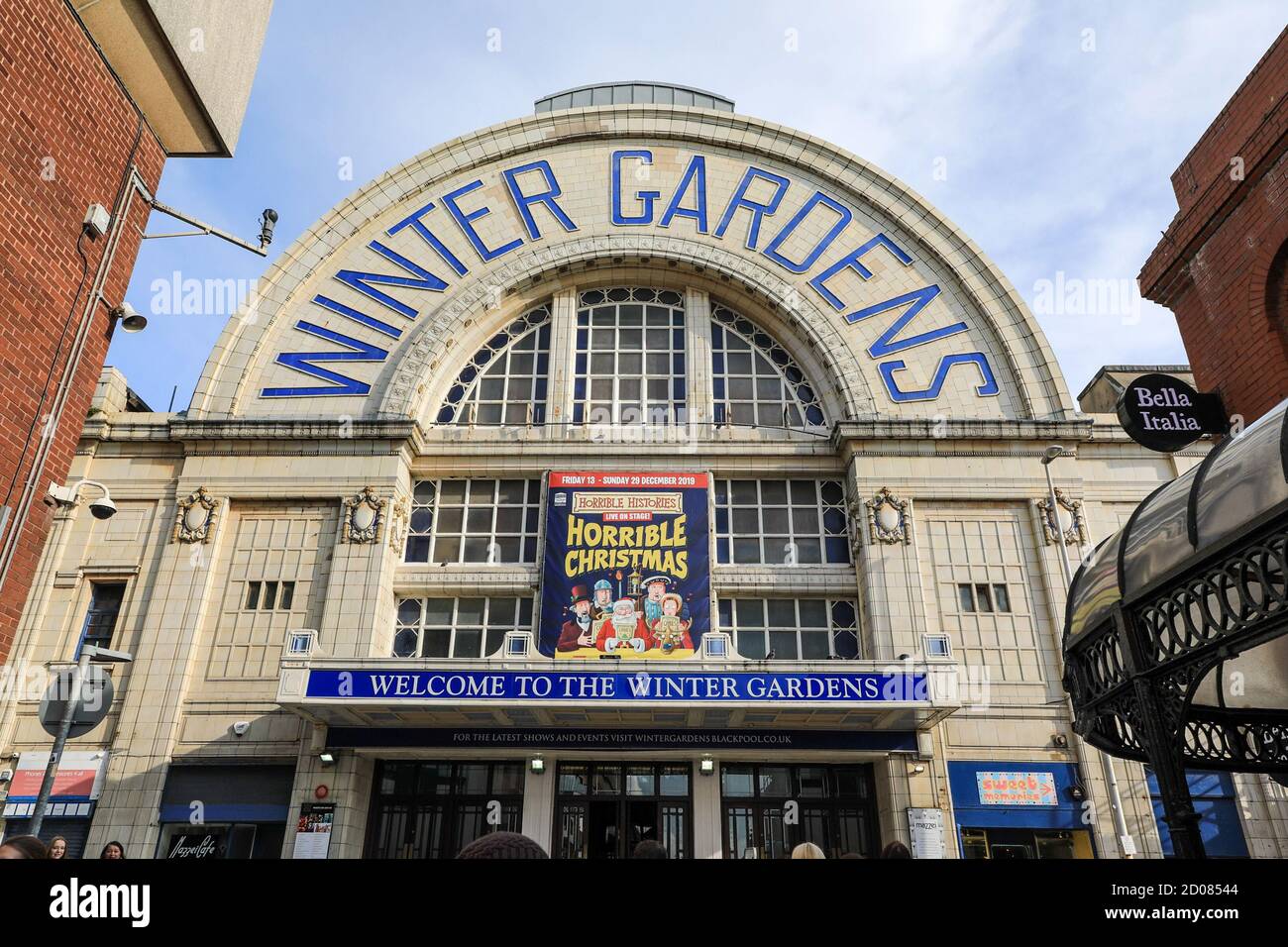 The entrance to the Winter Gardens at Blackpool, Lancashire, England ...