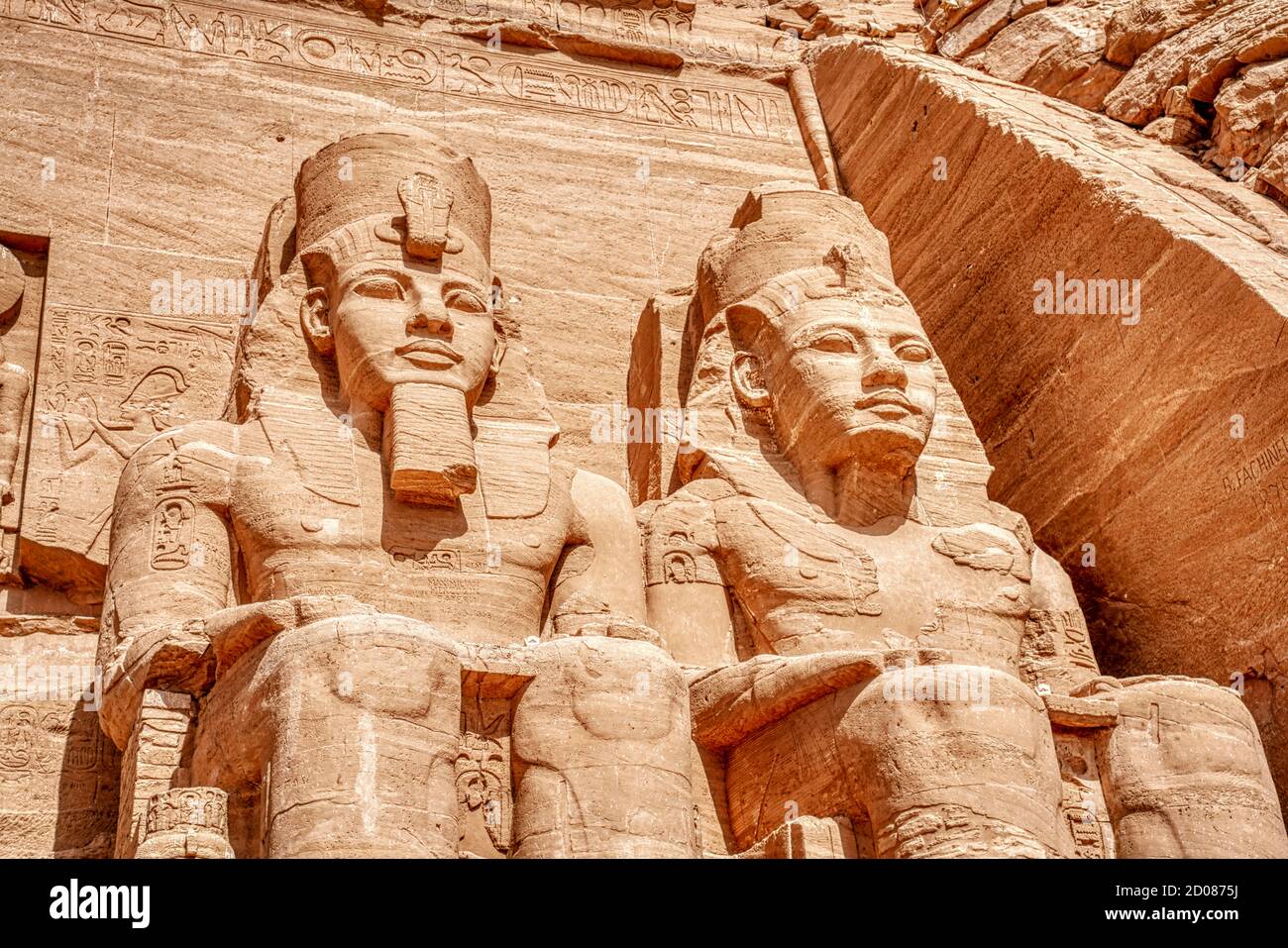 Massive God Statures at Luxor Temple Entrance in Aswan Egypt Stock ...