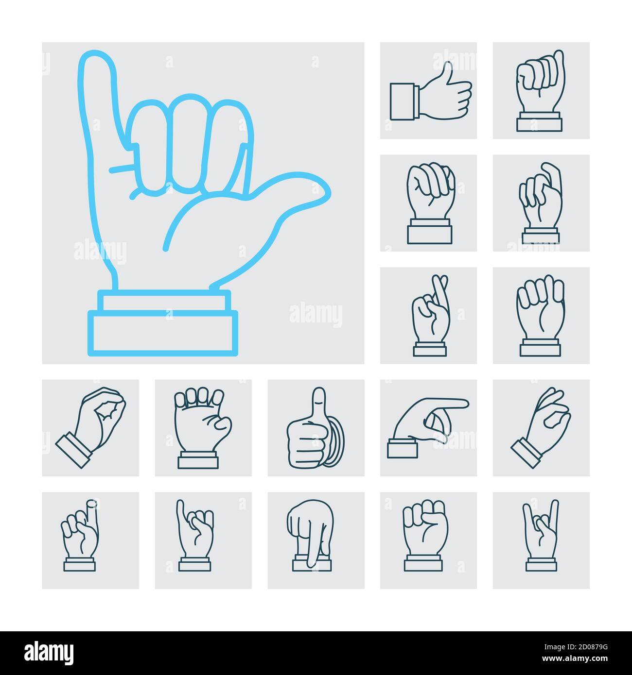 Hands showing sign language alphabet Stock Vector Images - Alamy