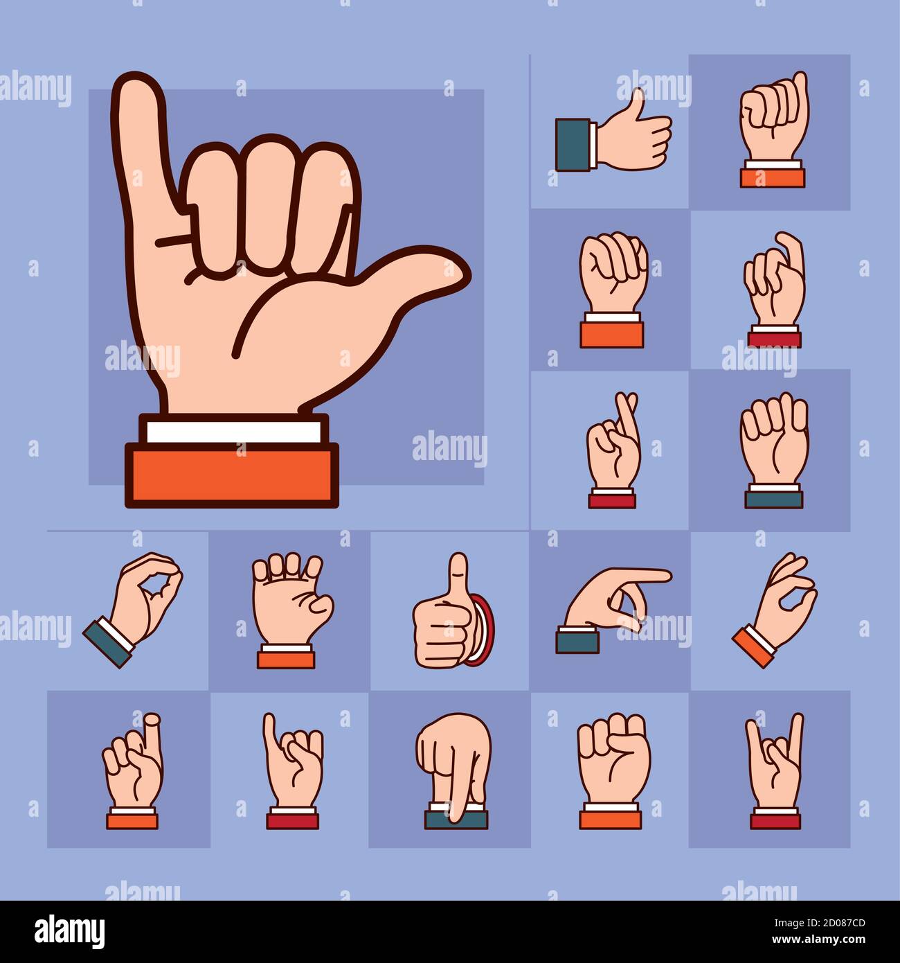 Hands showing sign language alphabet Stock Vector Images - Alamy