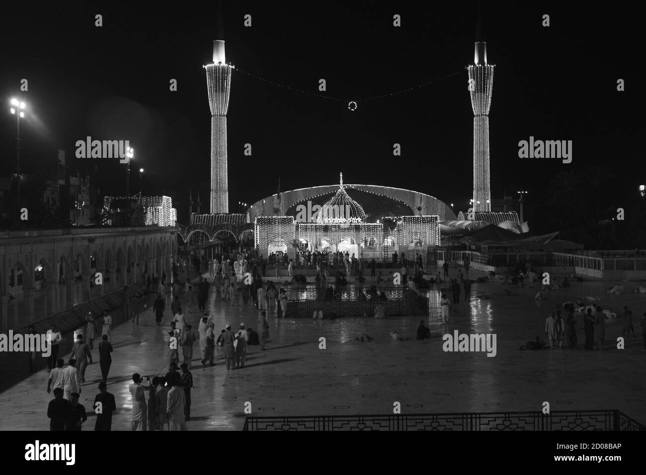 A stunning view of illuminated shrine of Sufi Saint Syed Ali bin Osman ...