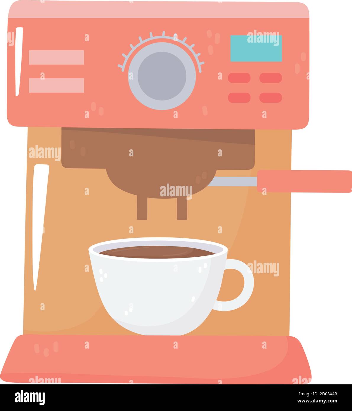 coffee machine espresso and cup isolated icon style vector illustration ...