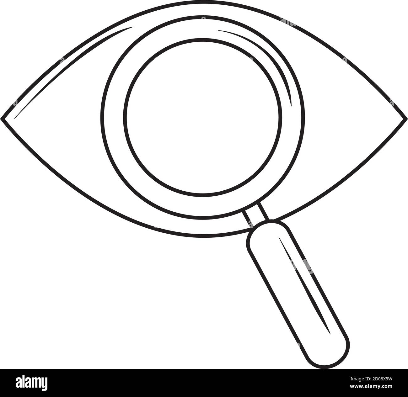 search icon, magnifying observation eye look vector illustration line ...