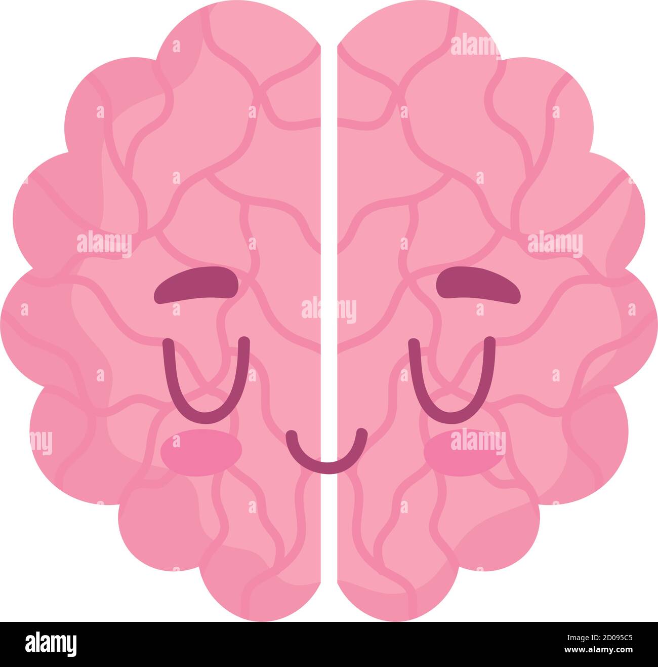 human brain cartoon healthy isolated icon style vector illustration ...