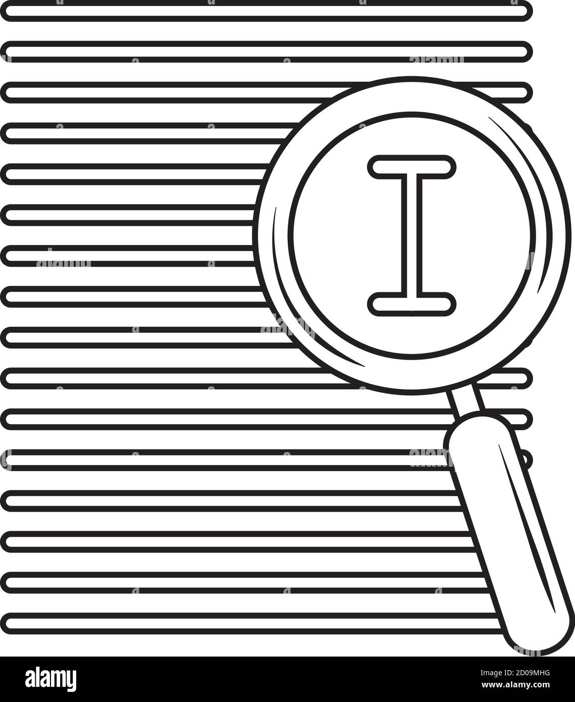 search icon, magnifying text edit document vector illustration line ...