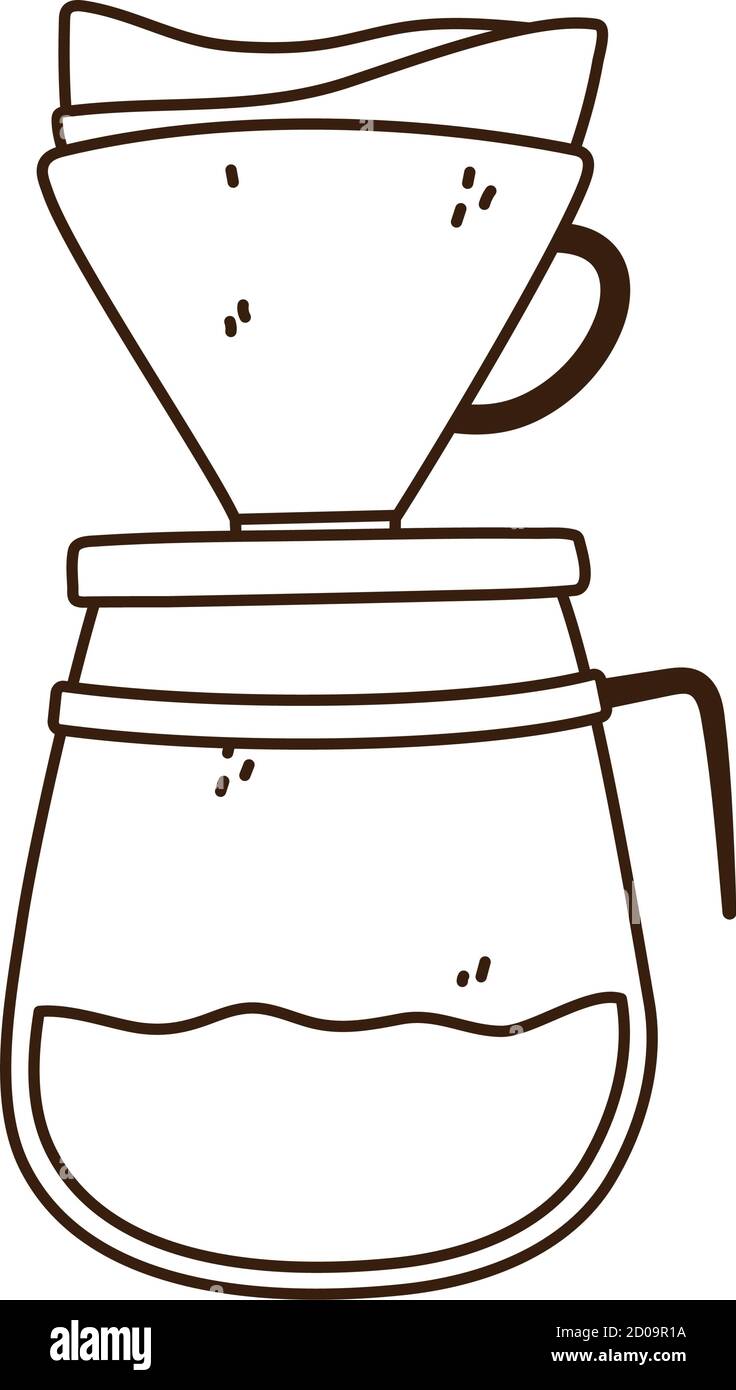 coffee brew method drip line icon style vector illustration Stock ...