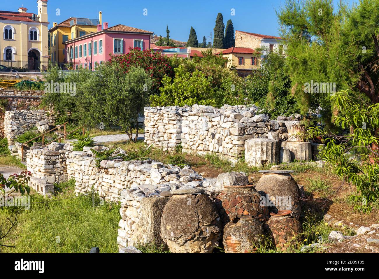 Hadrian`s Library in Athens, Greece. Classical Ancient Greek ruins at ...