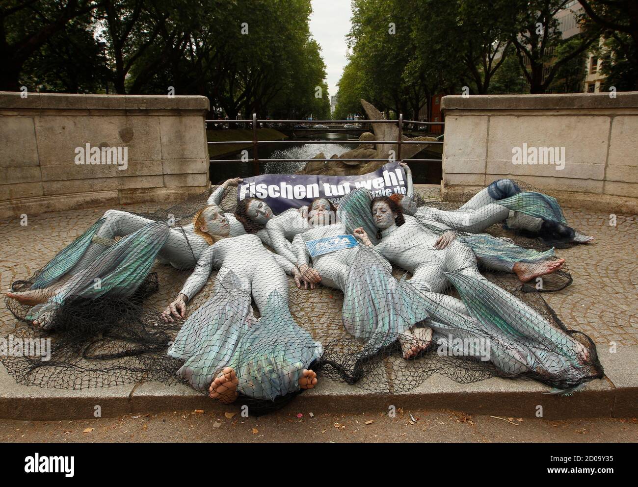 Peta activists with banner hi-res stock photography and images - Alamy