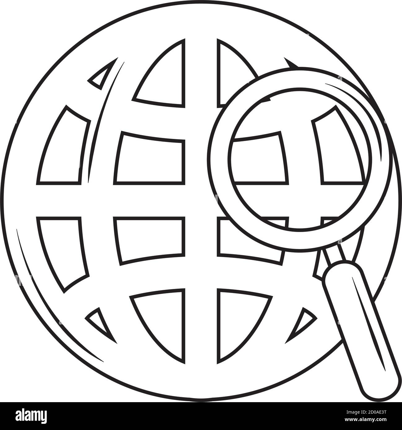 search icon, world magnifier pictogram vector illustration line style ...