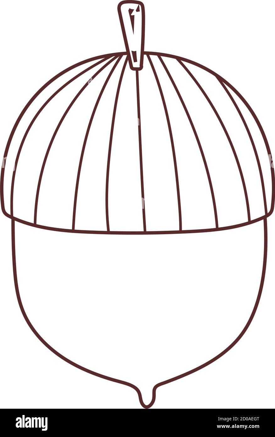 autumn acorn seed isolated icon design vector illustration line style ...