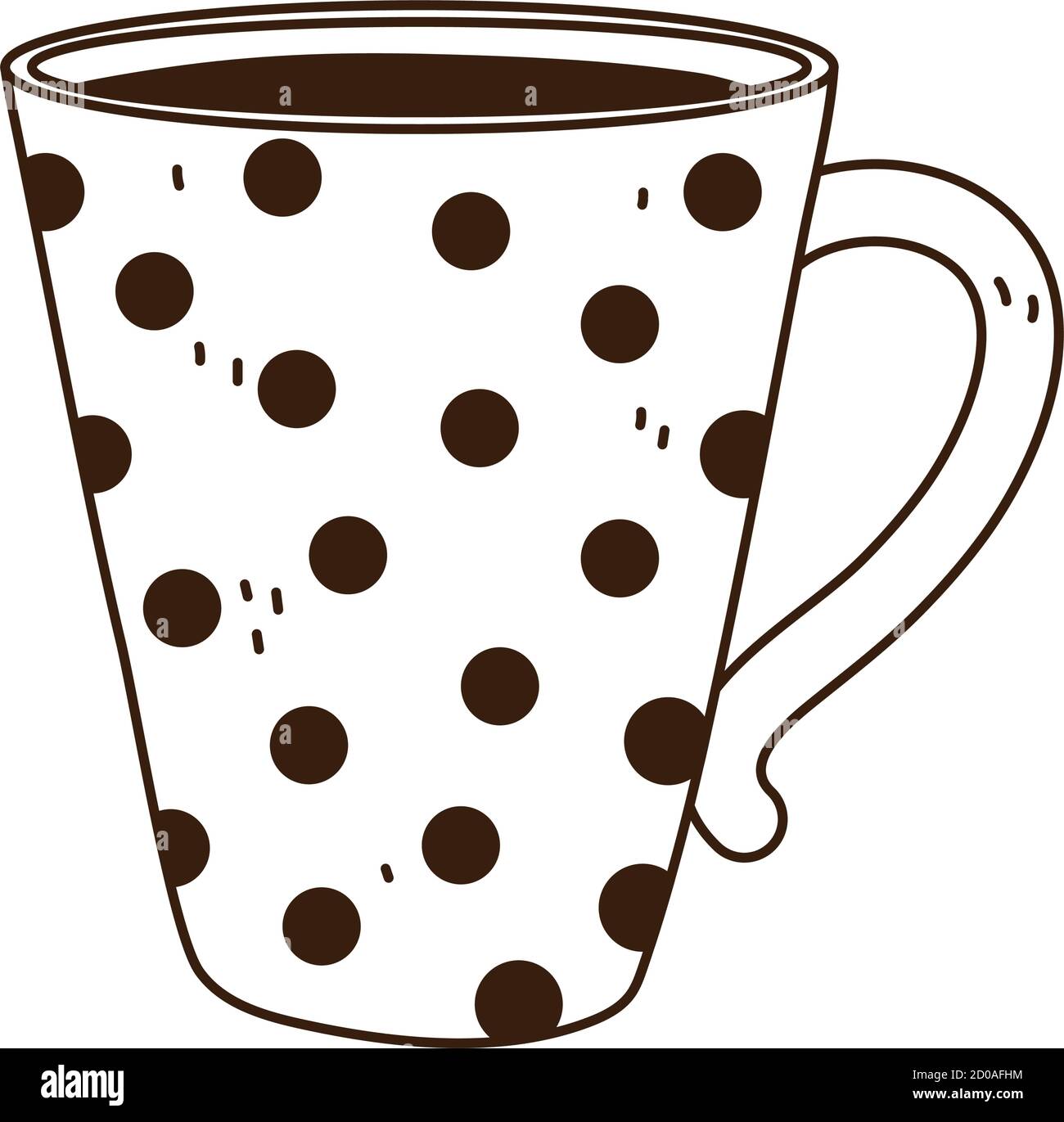 coffee dotted cup line icon style vector illustration Stock Vector ...