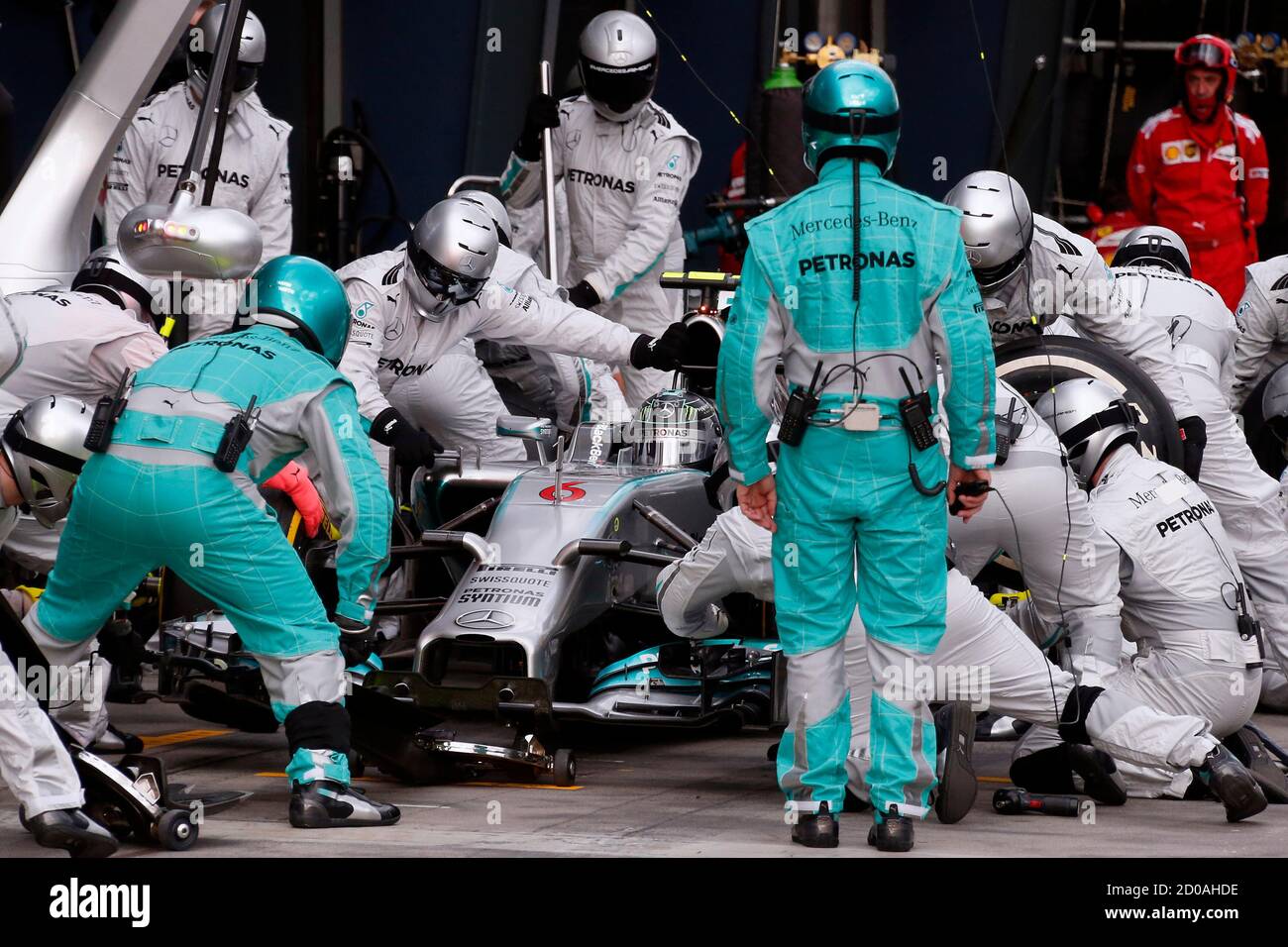 Mercedes Formula One Pit Crew High Resolution Stock Photography and ...