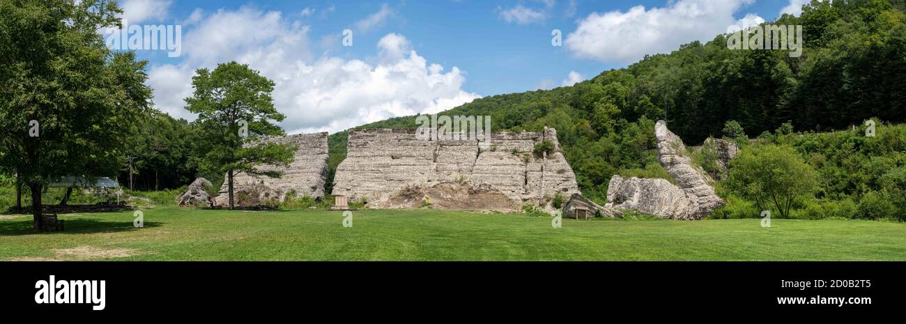 The broken remains of the Austin Dam failure in Austin, Pennsylvania ...