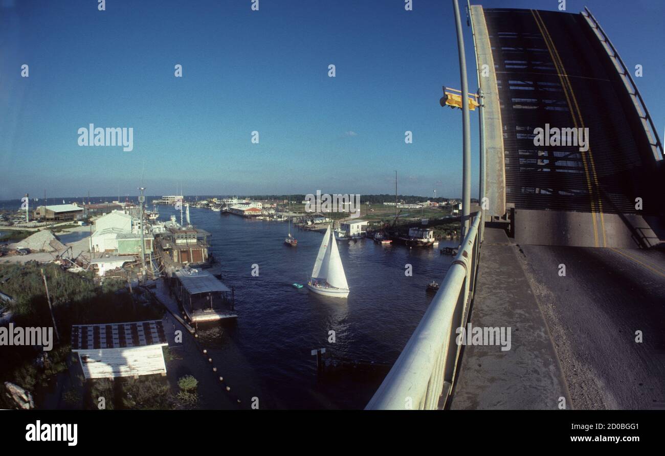 Draw bridge in Seabrook and Kemah, Texas waterfront historic scenes ...