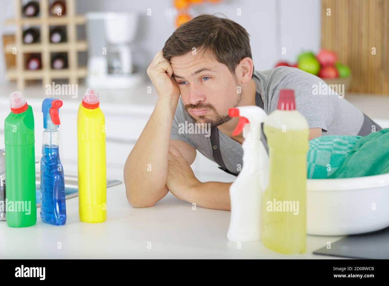 Male cleaner worried hi-res stock photography and images - Alamy