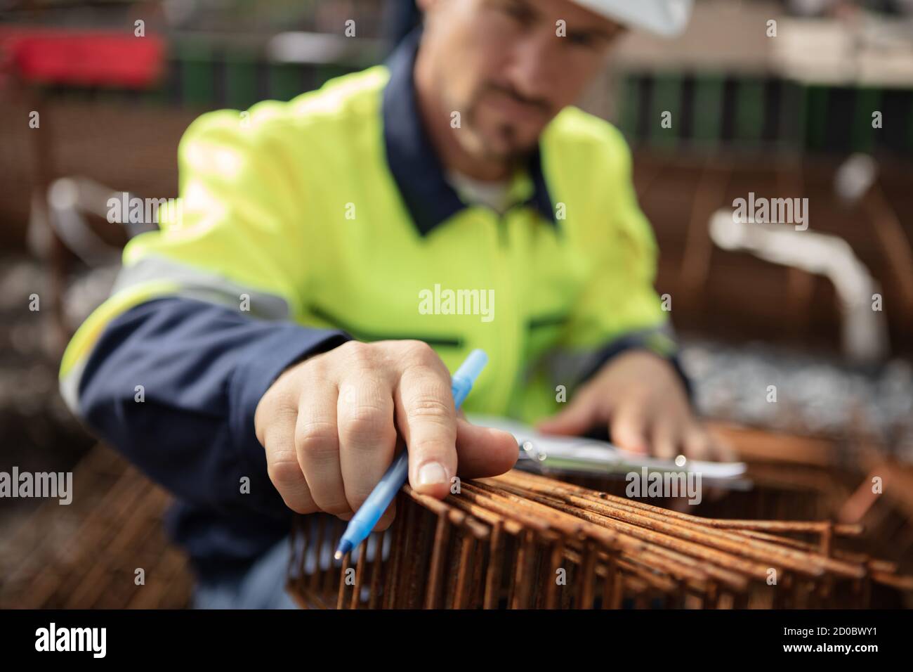 reinforcement bars for base plate for house foundation Stock Photo - Alamy