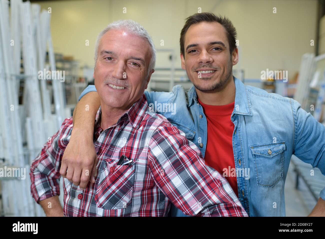 Friends construction workers hi-res stock photography and images - Alamy
