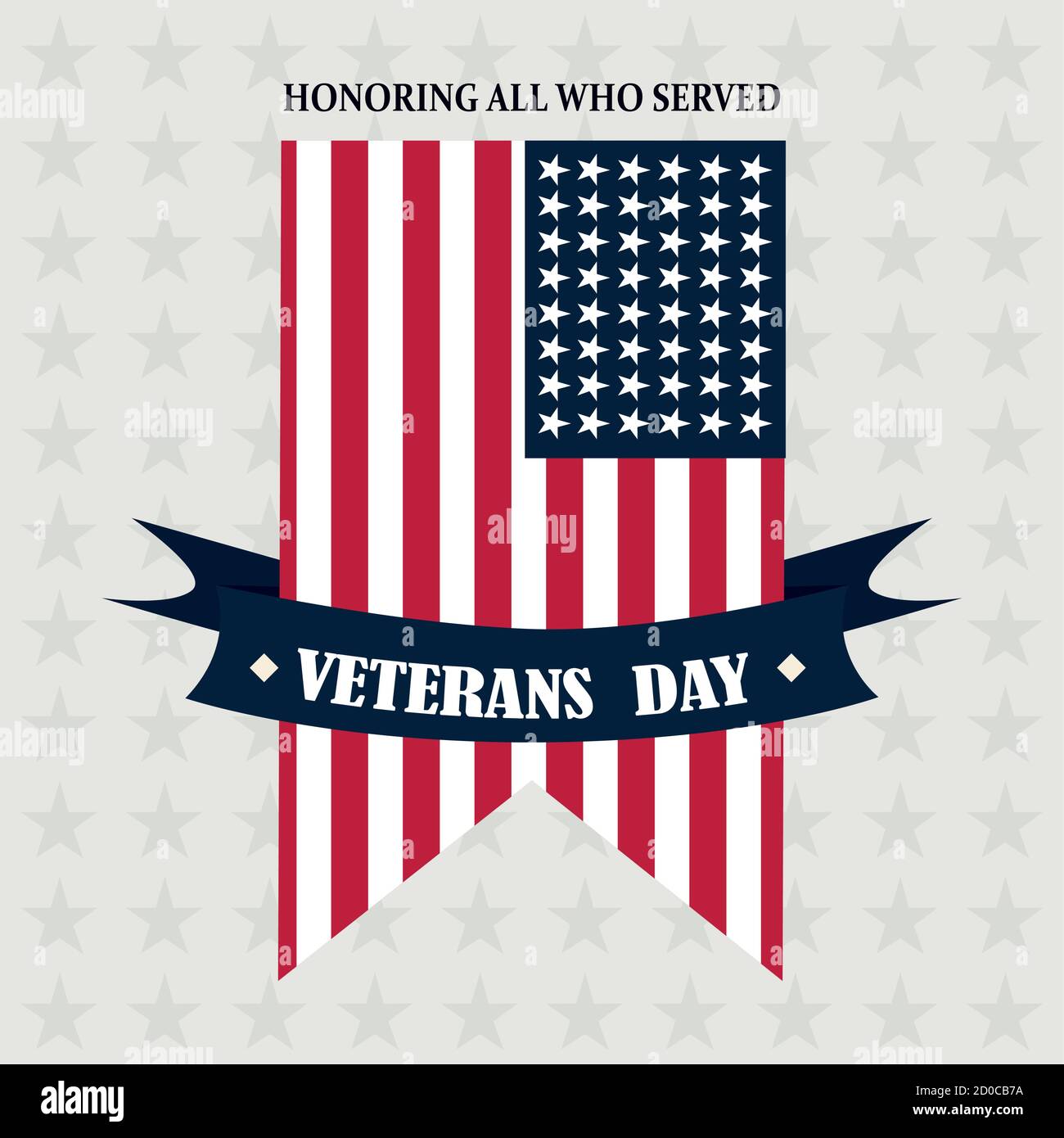 happy veterans day, american flag pendant ribbon memorial vector ...