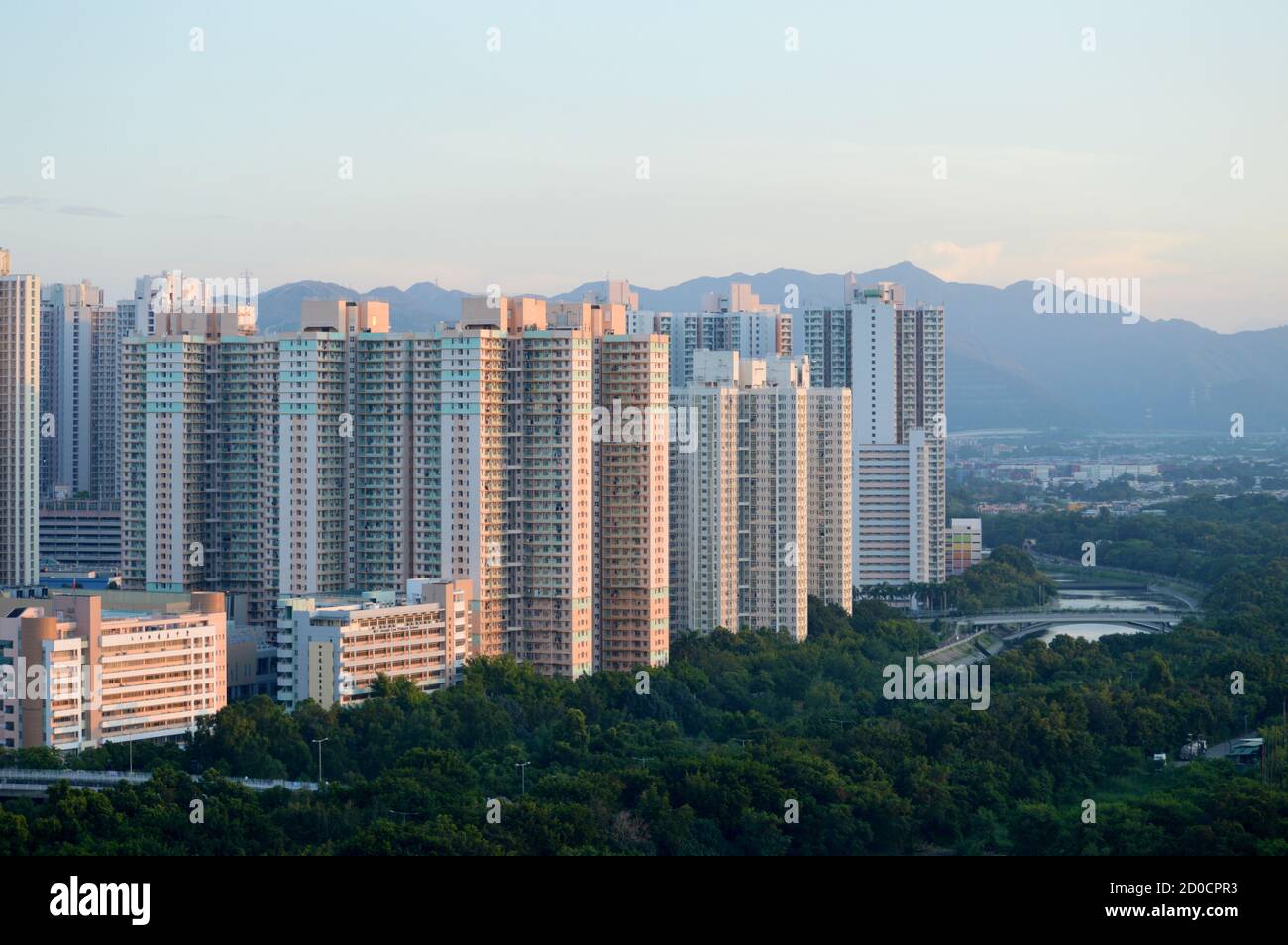Tin Yan Estate residential area and Tin Shui Wai Nullah, Hong Kong ...