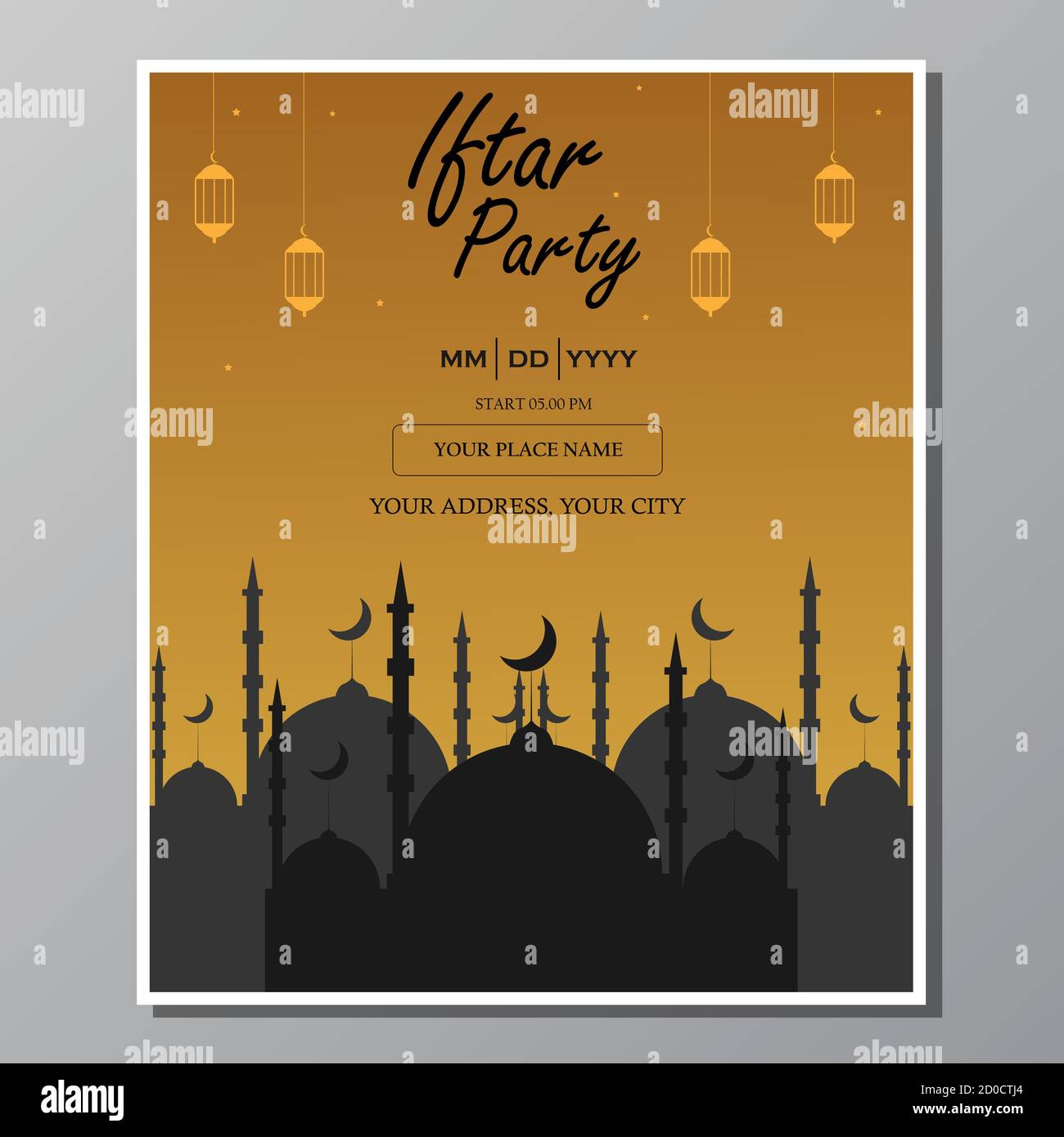 Illustration vector design of Iftar party flyer Stock Vector Image ...