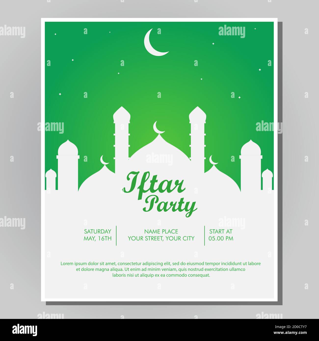 Illustration vector design of Iftar party flyer Stock Vector Image ...