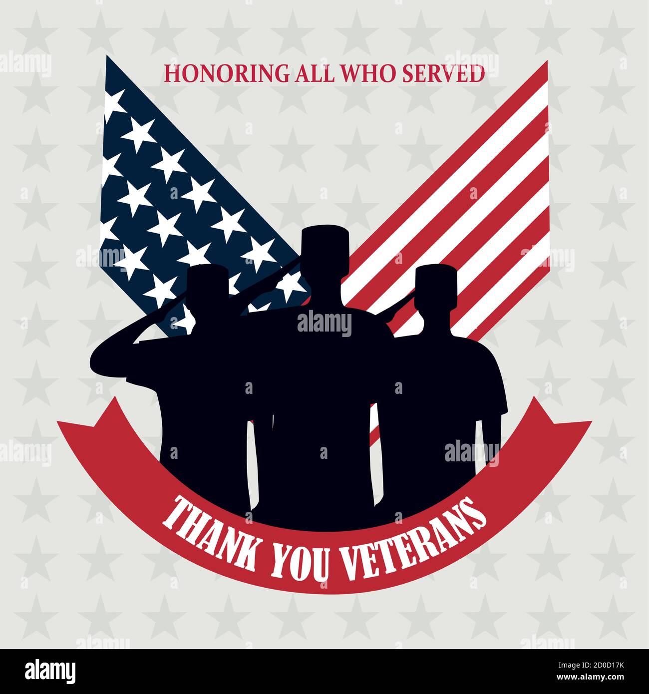 happy veterans day, typewritten text soldiers and US flag vector ...