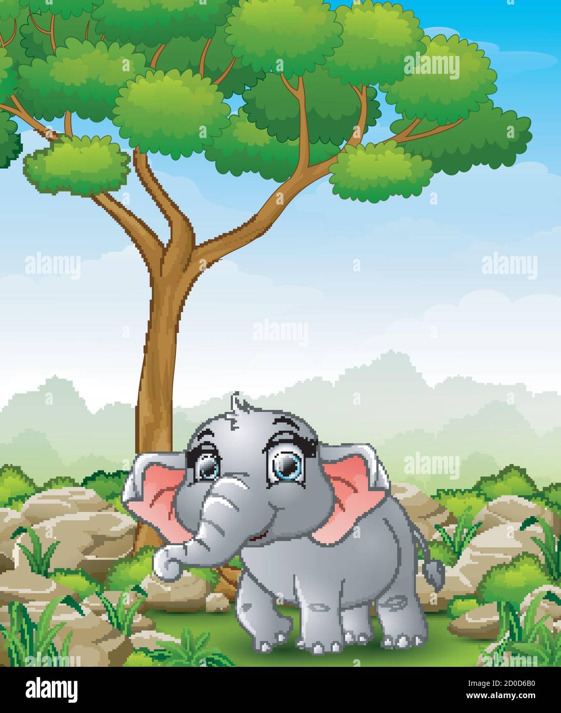 Cartoon Jungle Elephant