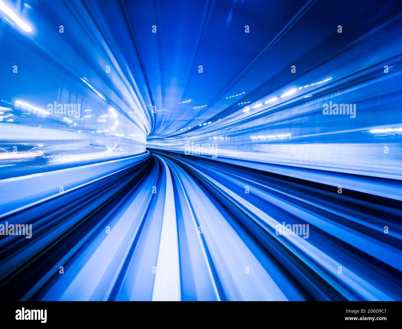 Motion blur train moving in city rail tunnel. Motion blur background ...