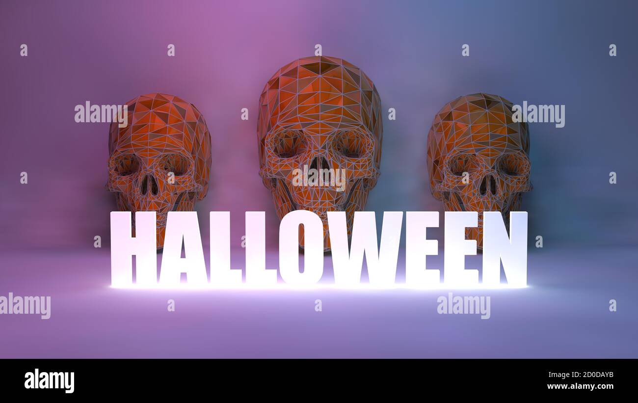 Spooky Skull Halloween Background as a Seasonal Concept Stock Photo - Alamy
