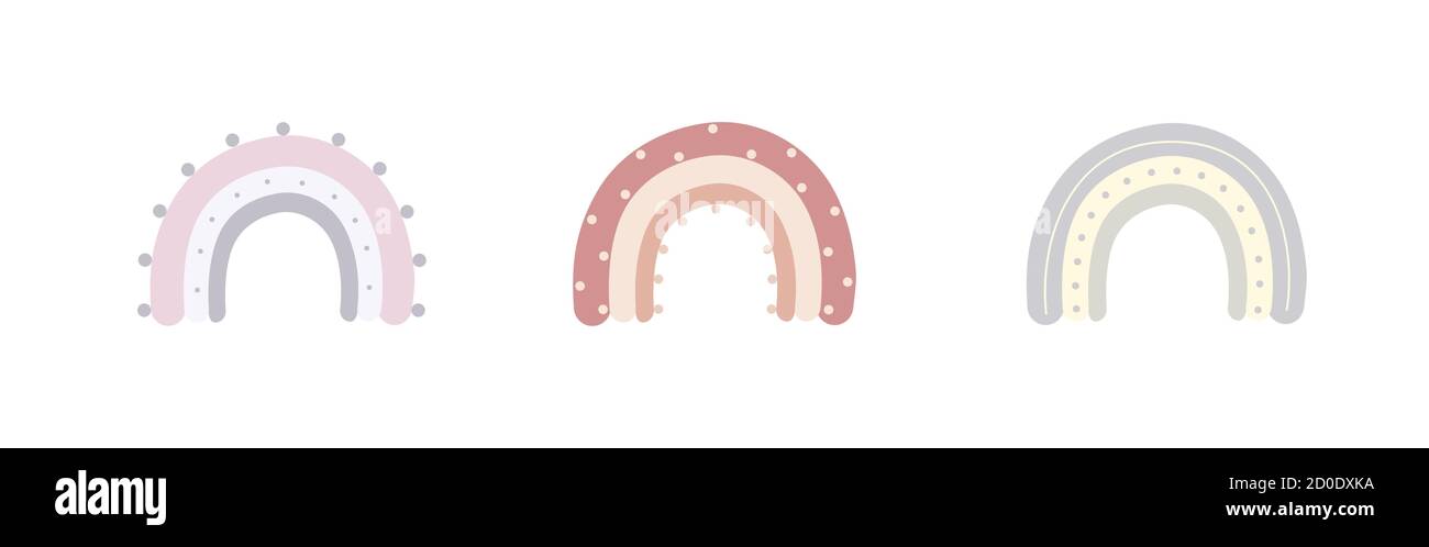 Boho rainbows. Cute rainbows in pastel colors. Scandinavian printable ...