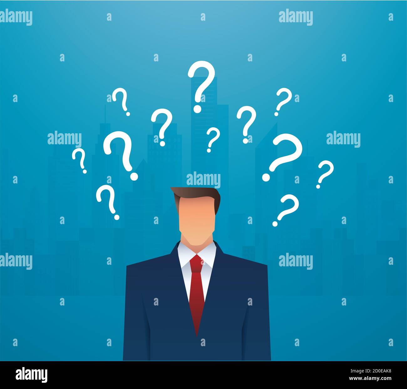 businessman and question marks Stock Photo - Alamy