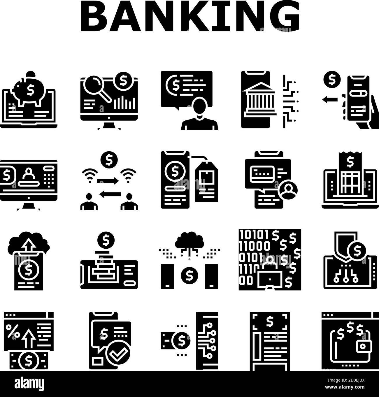 Online Banking Finance Collection Icons Set Vector Stock Vector Image ... Online Banking Finance Collection Icons Set Vector Stock Vector Image ...