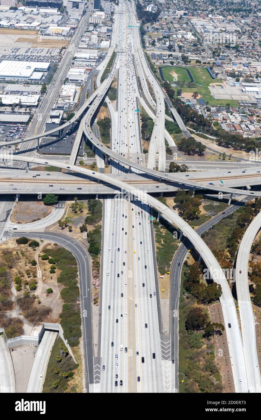Aerial view los angeles freeways hi-res stock photography and images - Alamy
