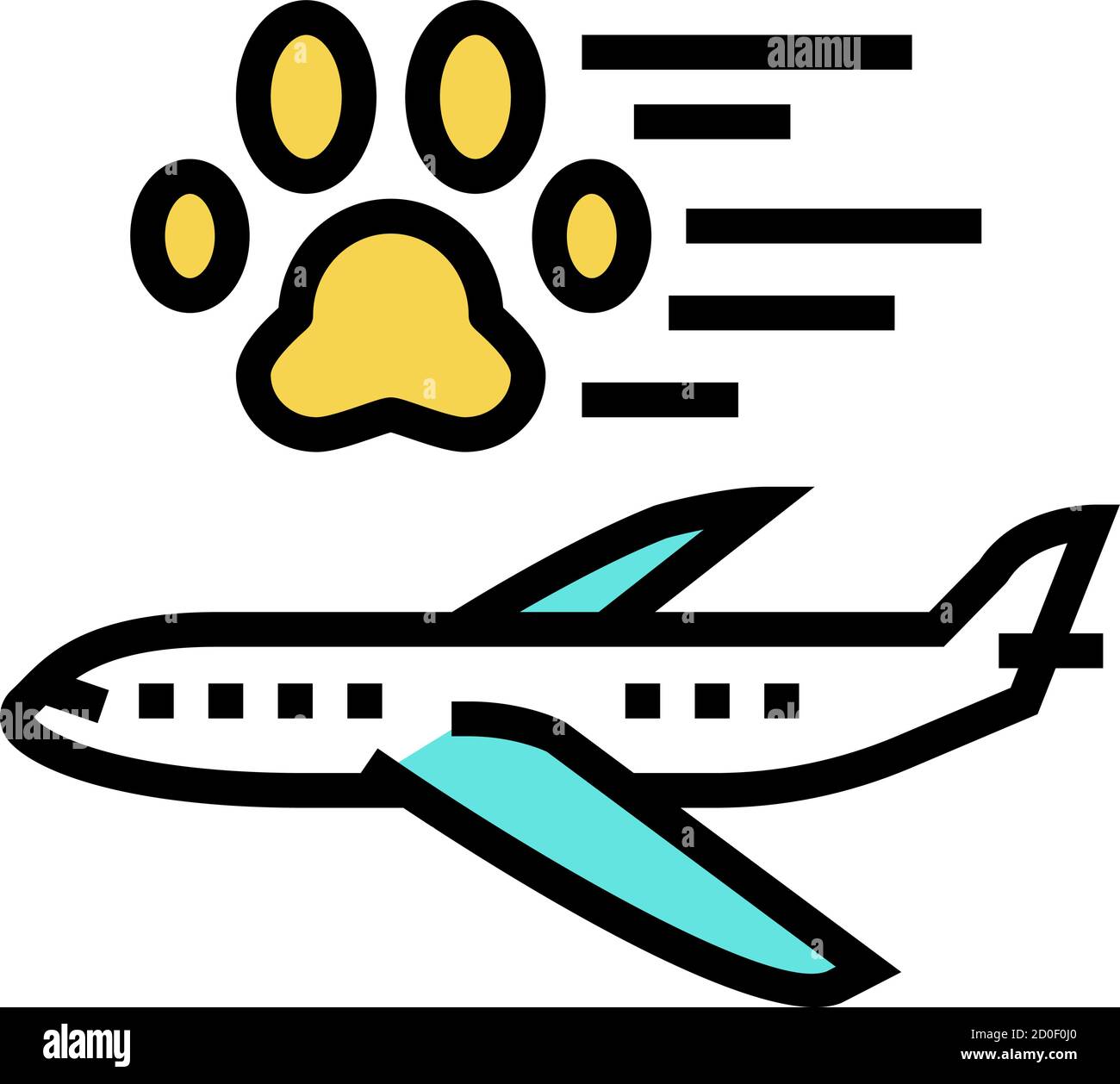 pet transportation in airplane color icon vector illustration Stock ...