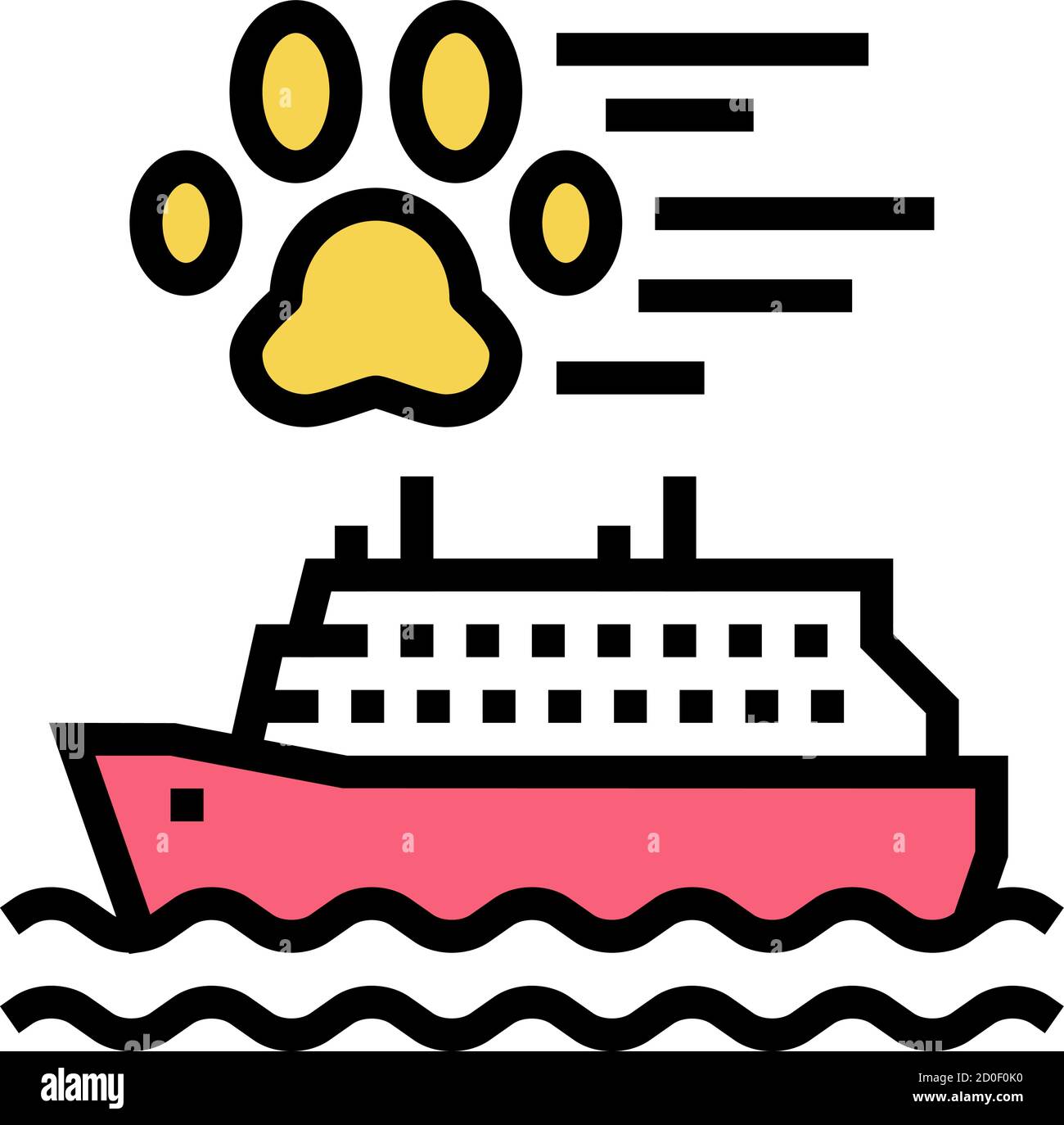 pet transportation in ship color icon vector illustration Stock Vector ...