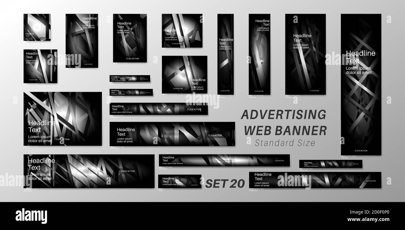 Vector background advertising banner with standard size. Graphic design ...