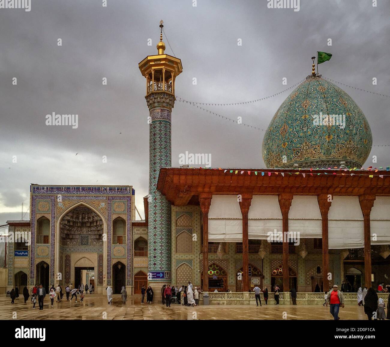 Shiraz, Iran - 2019-04-09 - Shah Ceragh Shrine - center courtyard Stock ...