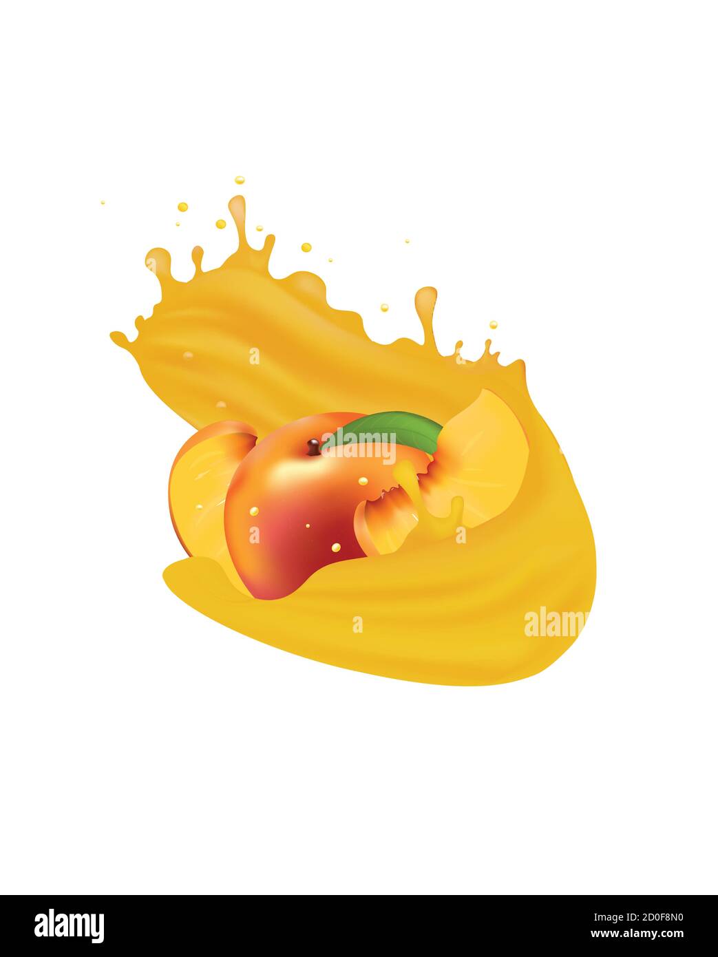 Fresh peach juice splashing Stock Vector Images - Alamy