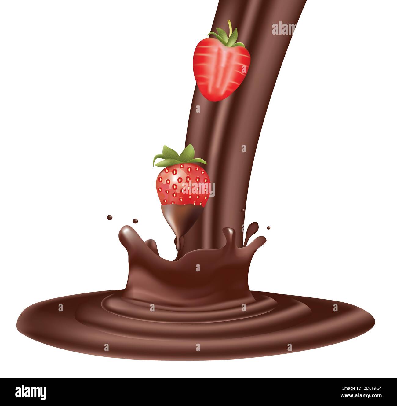 Chocolate splash with strawberry, vector Stock Vector Image & Art - Alamy