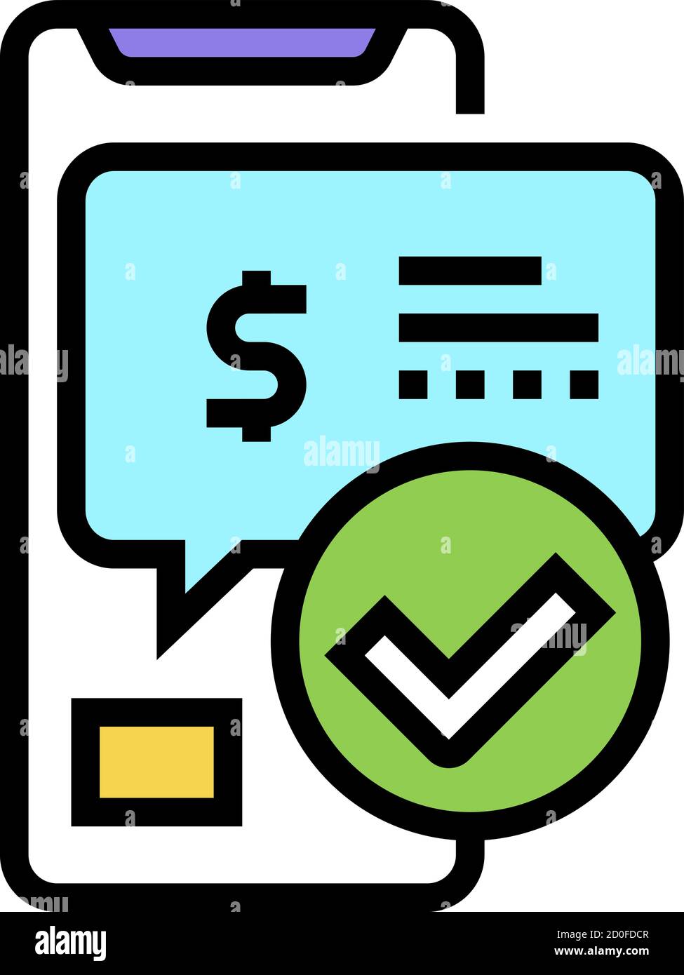 Message approved payment color icon Stock Vector Images - Alamy