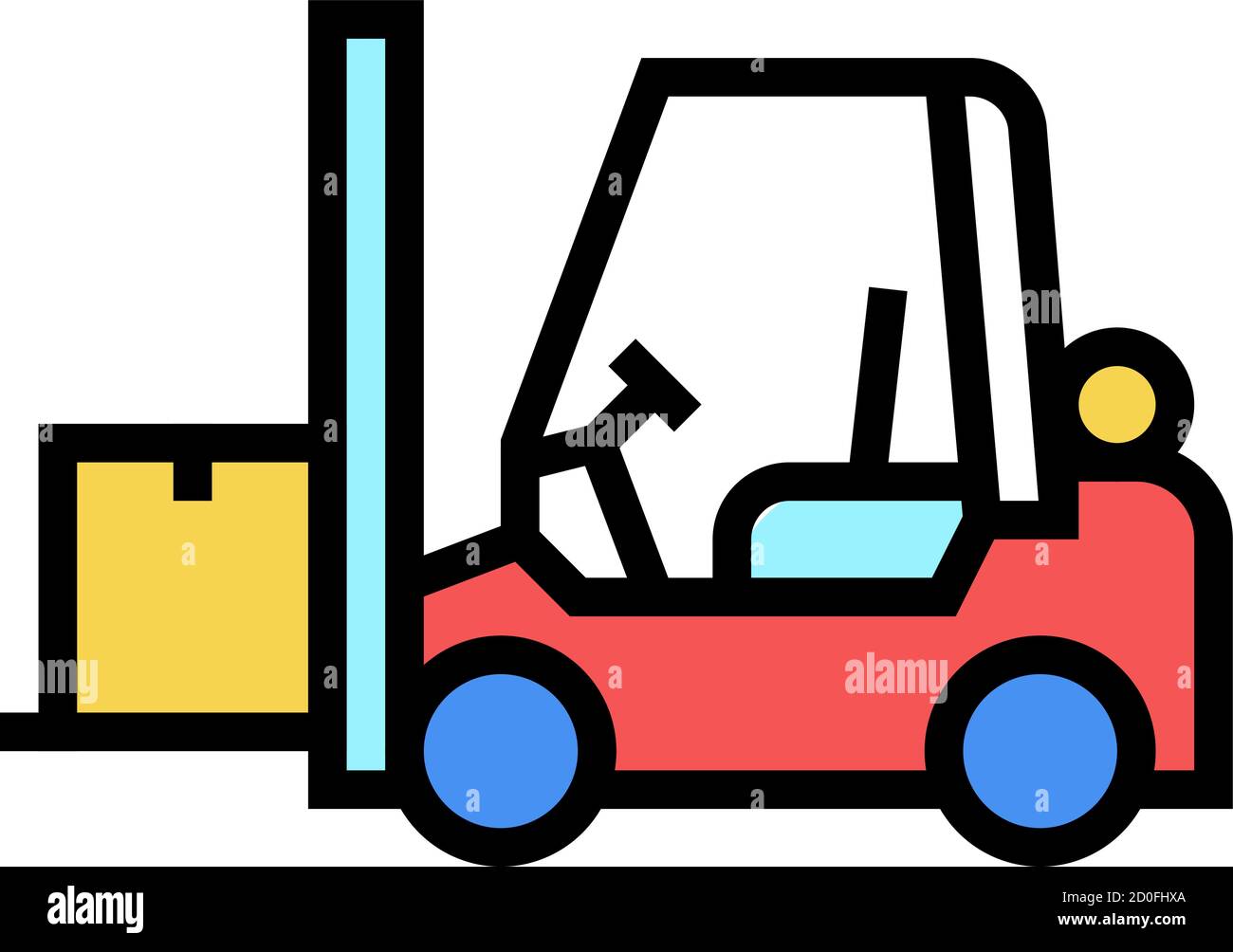 loader cart color icon vector flat illustration Stock Vector Image ...