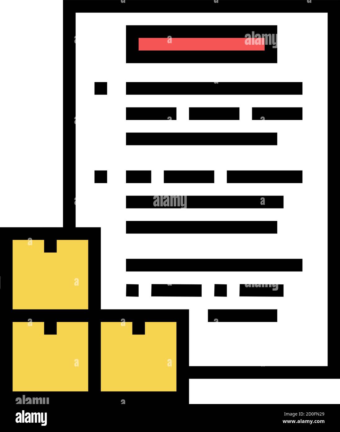 list of delivering packages color icon vector illustration Stock Vector ...