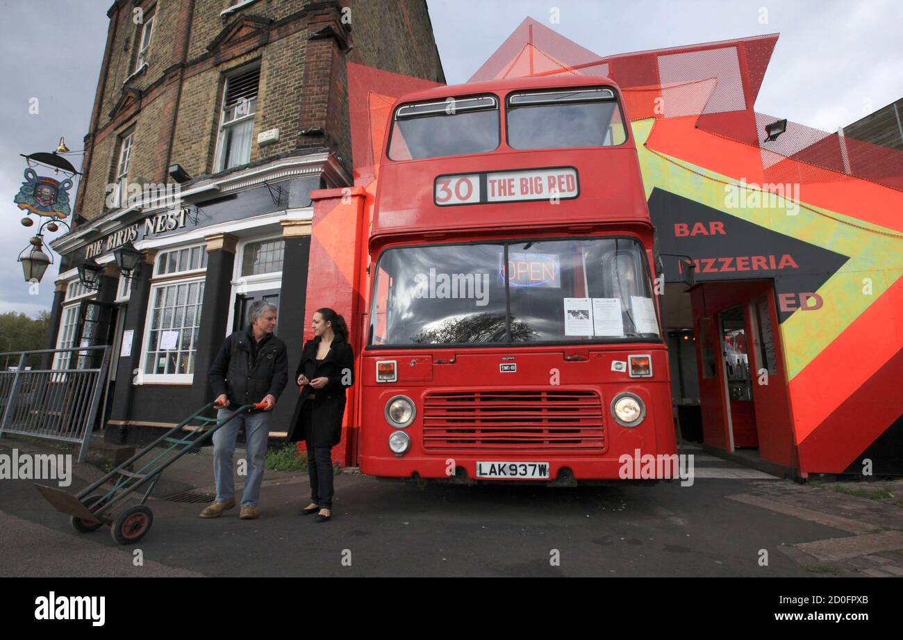 Big red pizza bus hi-res stock photography and images - Alamy